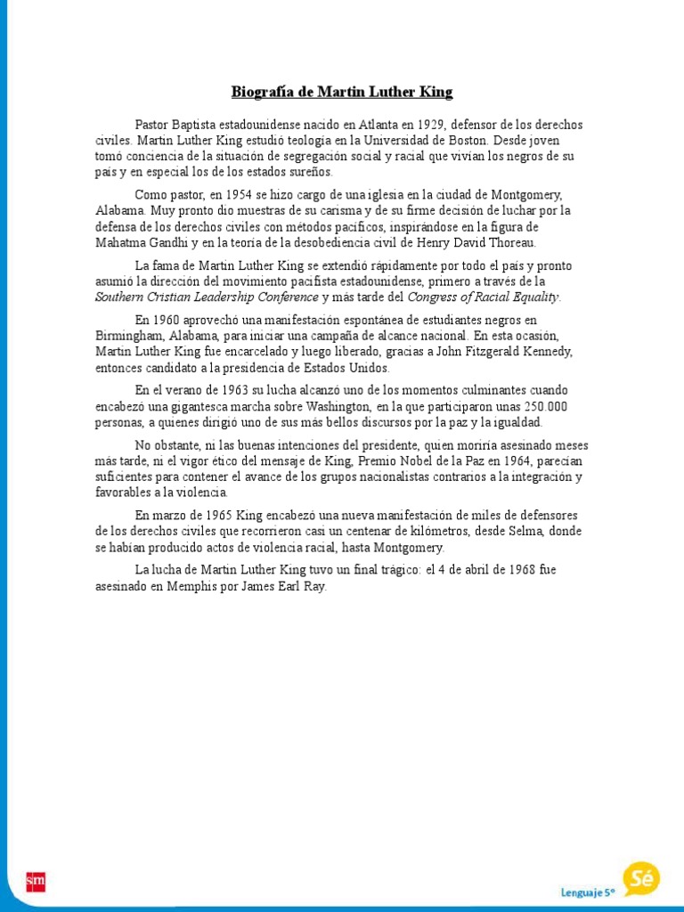 Biografia de Martin Luther King | PDF