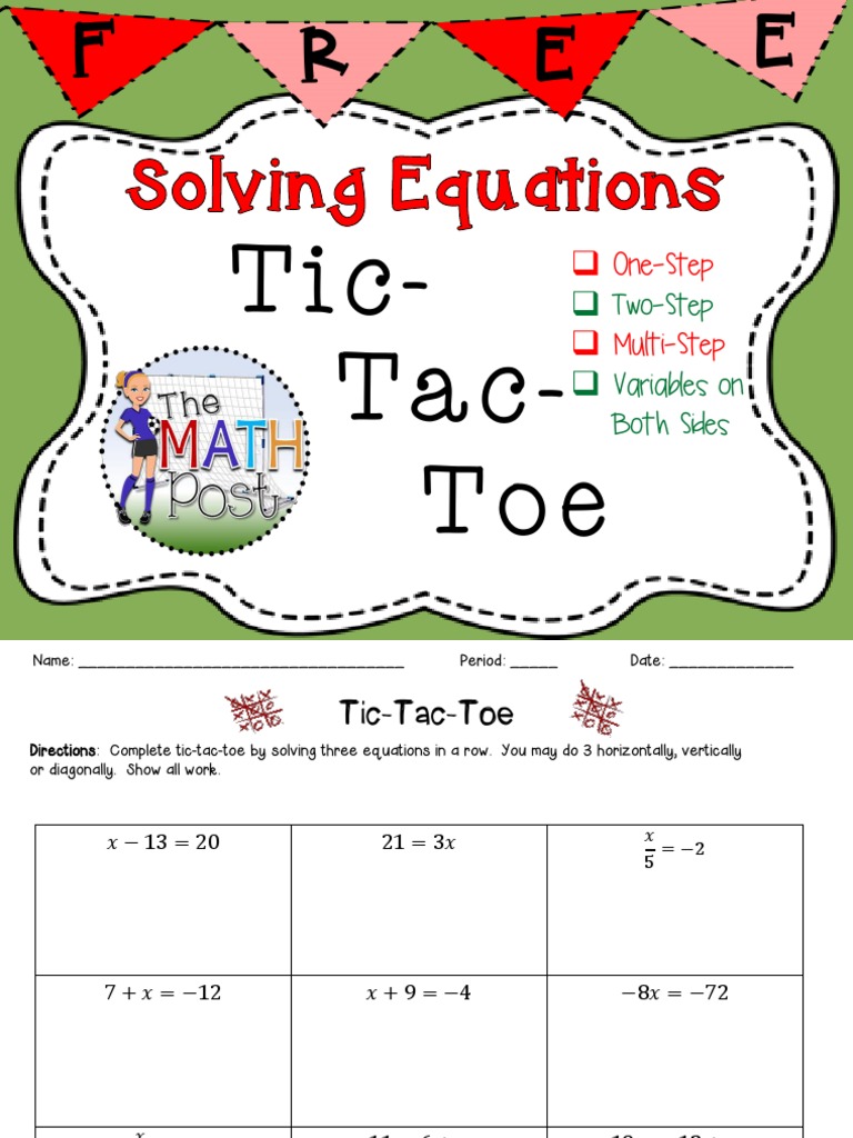 Tic-Tac-Toe Equation Solver for Students | PDF | Mathematical Objects ...