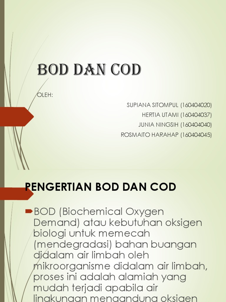 Perbandingan BOD dan COD dalam Limbah | PDF