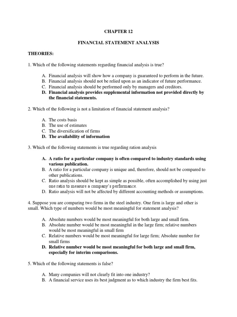 Chapter 12 Financial Statement Analysis - Bobadilla | PDF | Dividend | Debt