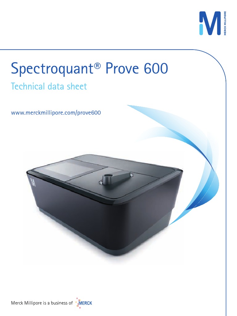 Spectroquant Prove 600: Technical Data Sheet | PDF | Absorbance | Spectrophotometry