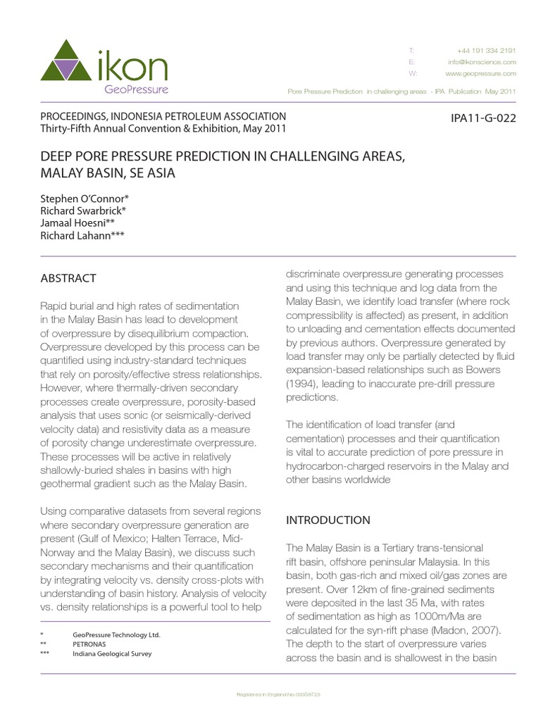 Pore Pressure Prediction in Challenging Areas-Ikon GeoPressure | PDF ...