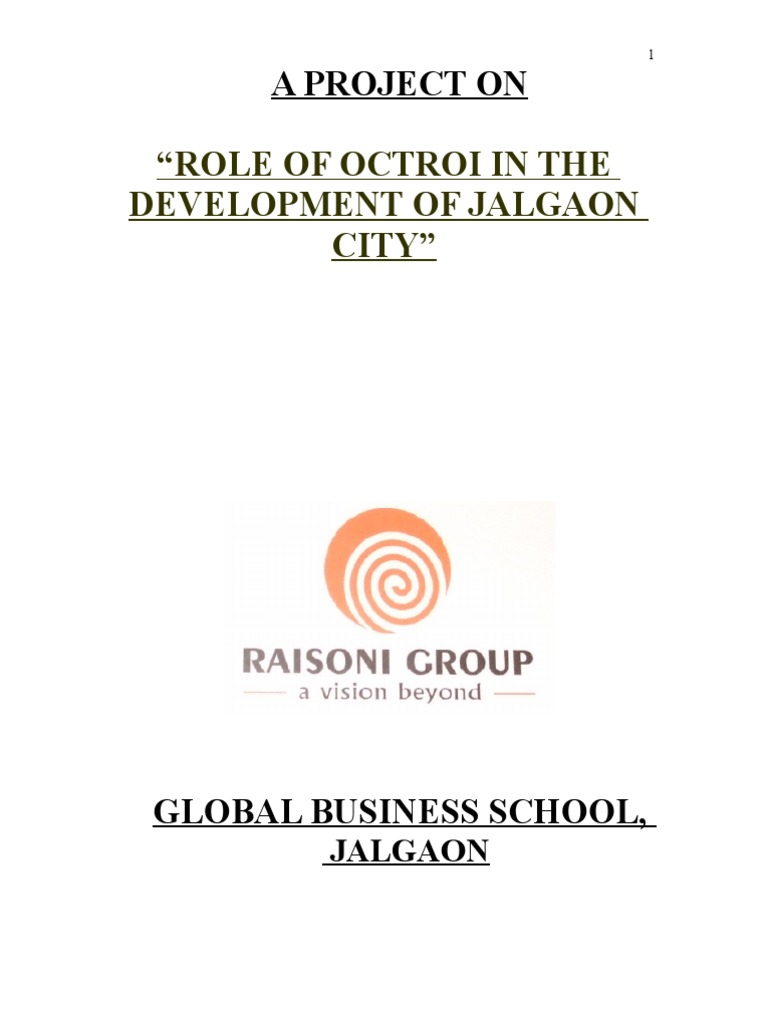 Role of Octroi | PDF | Taxes | Sampling (Statistics)