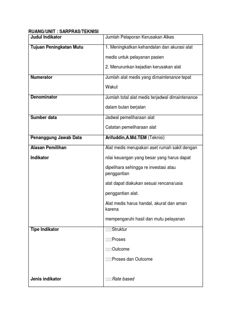 Indikator SARPRAS | PDF