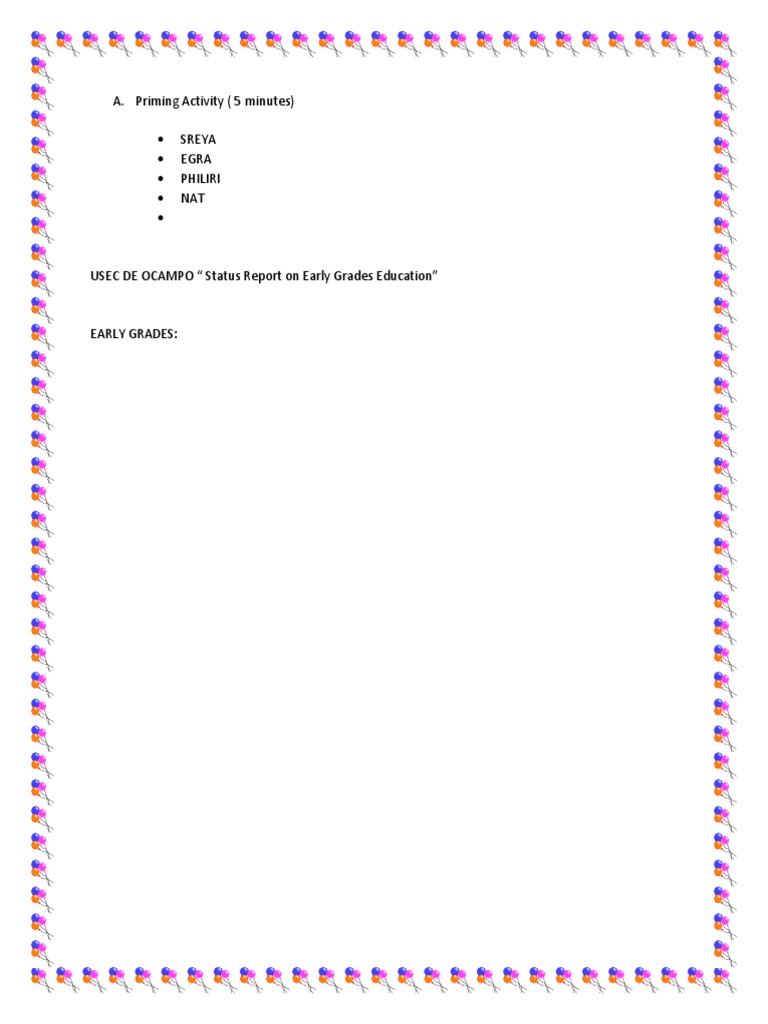 Priming Activity | PDF