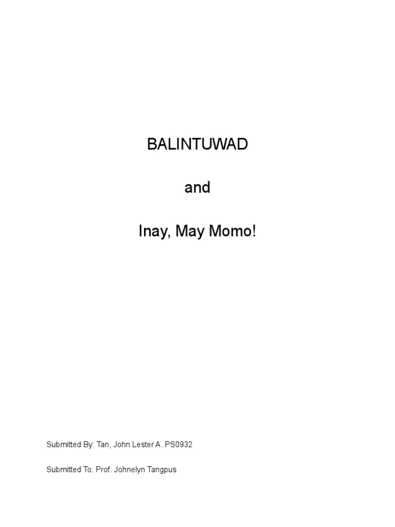 Balintuwad at Inay May Momo | PDF | Murder | Assault