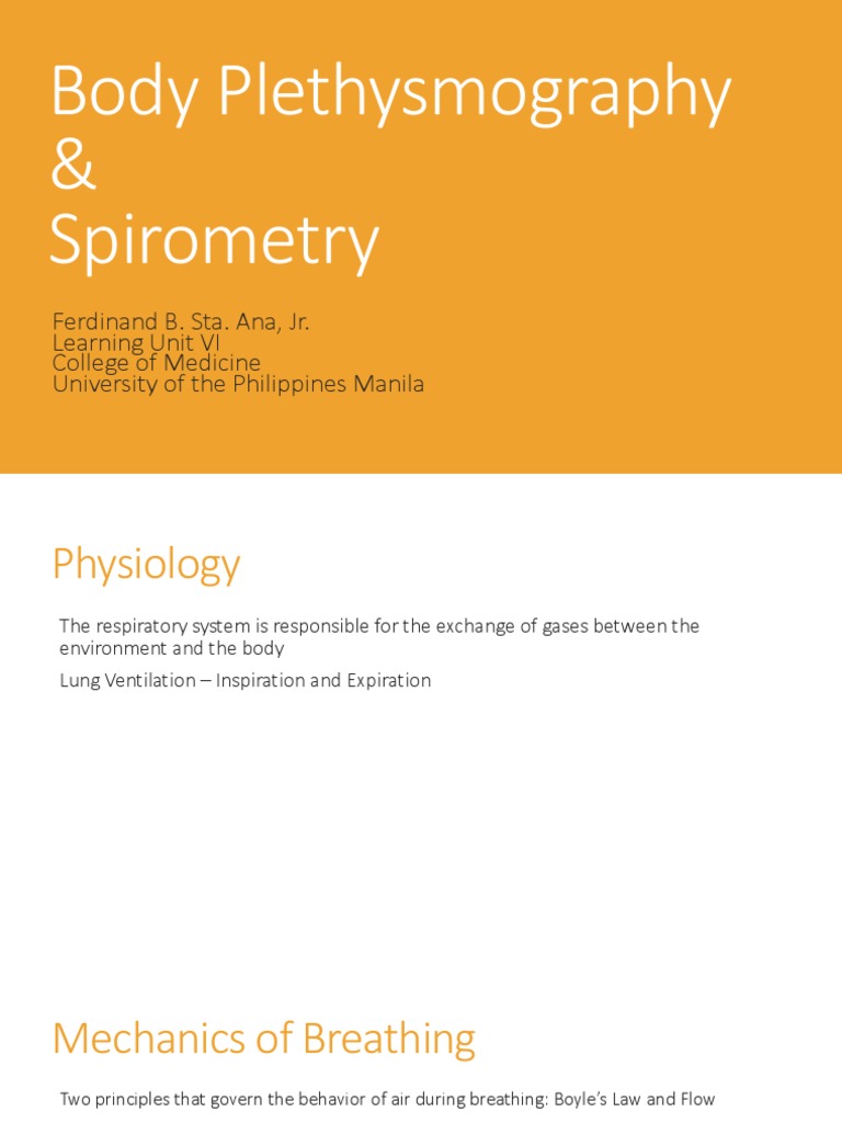 Body Plethysmography & Spirometry | PDF | Wellness