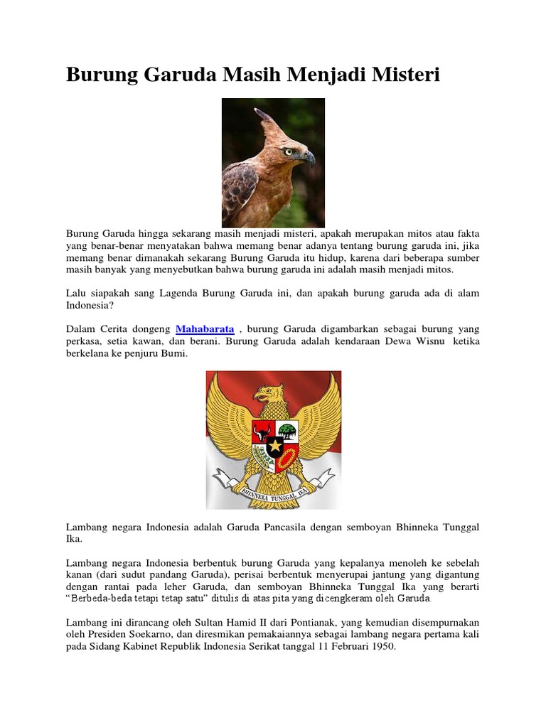Burung Garuda Masih Menjadi Misteri | PDF | Sejarah