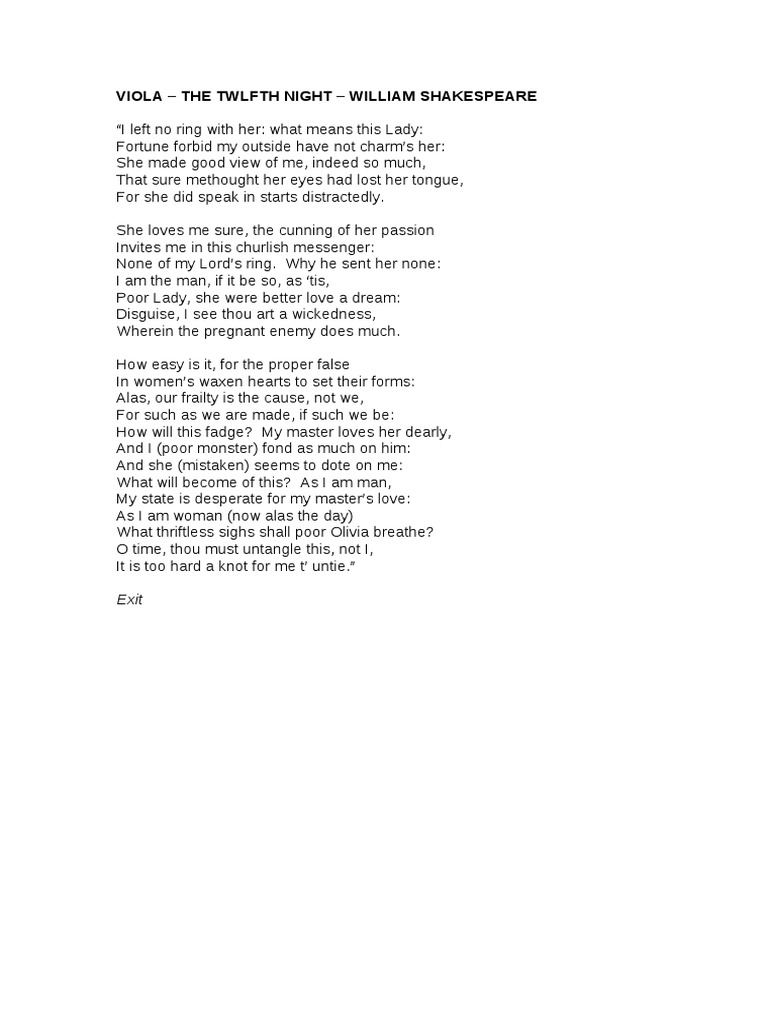 The Twelfth Night - William Shakespeare | PDF | Twelfth Night