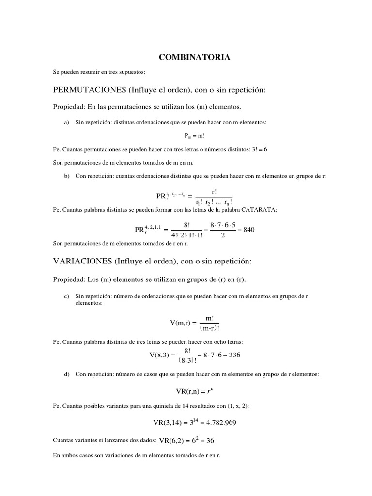 Combinatoria PDF | PDF | Álgebra abstracta | Relaciones matematicas