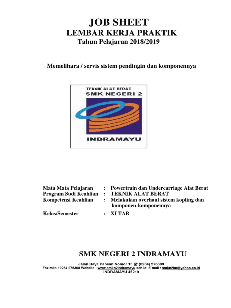 JOB SHEET Sistem Kopling | PDF
