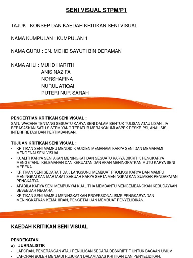 Seni Visual STPM 3 (K1) | PDF