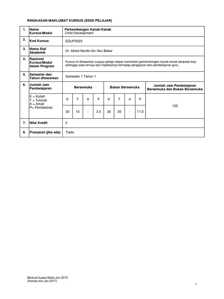 RMK EDISI PELAJAR-EDUP3023 Perkembangan Kanak-Kanak PDF | PDF