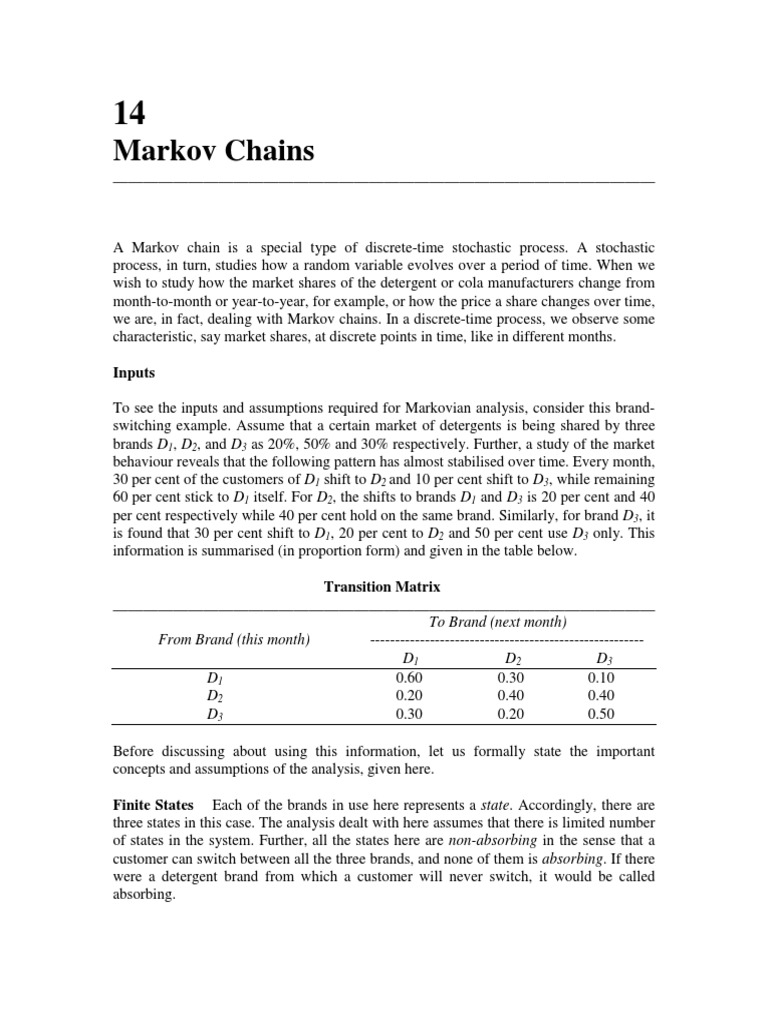 Markov Chains Explained | PDF | Markov Chain | Stochastic Process