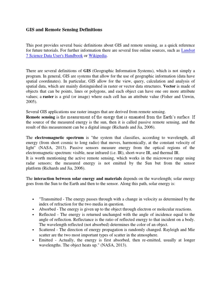 GIS Dan Remote Sensing | PDF | Image Resolution | Geographic Information System