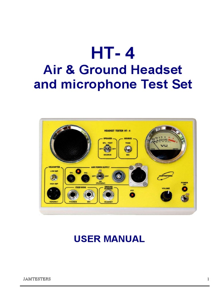 Headset Tester User Manual | PDF
