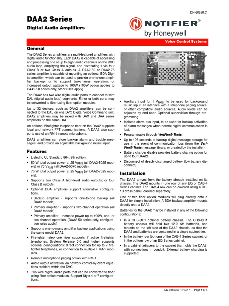 DAA2 Series: Digital Audio Amplifiers | PDF | Amplifier | Telephone