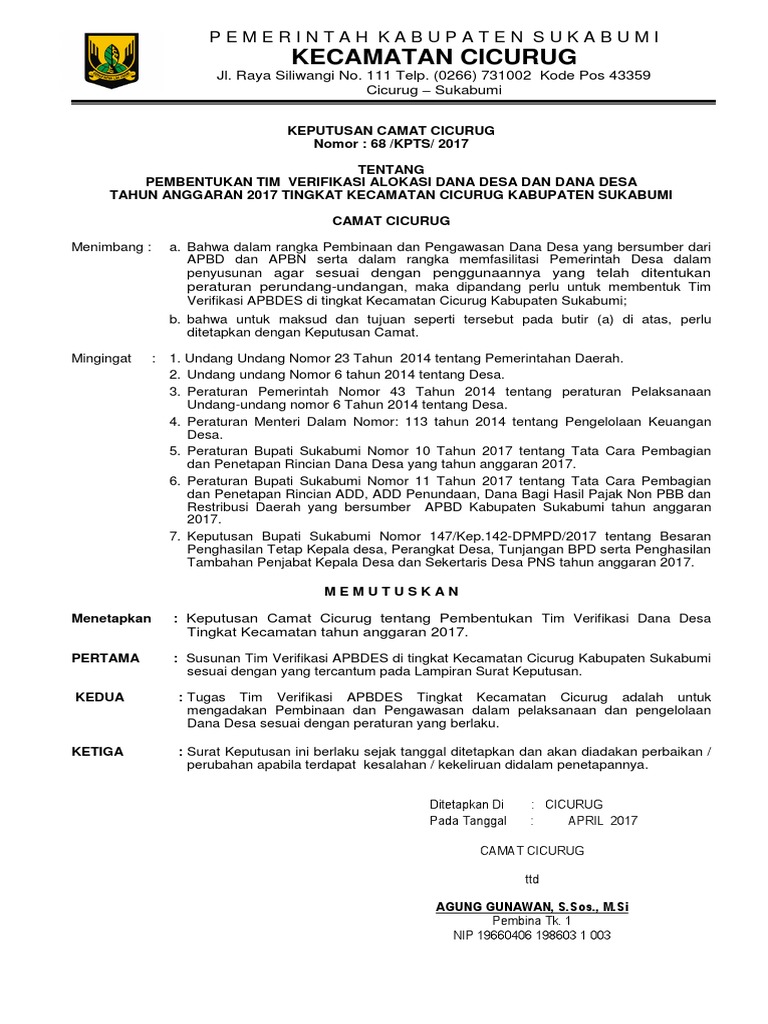 SK Tim Verifikasi Dan Validasi Add PDF | PDF SK Tim Verifikasi Dan Validasi Add PDF | PDF