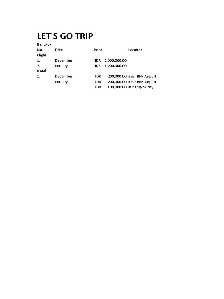 Lets Go Trip | PDF