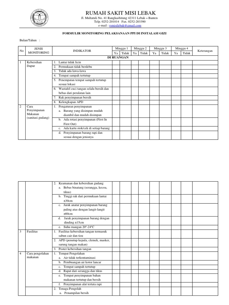 Formulir Monitoring Gizi | PDF