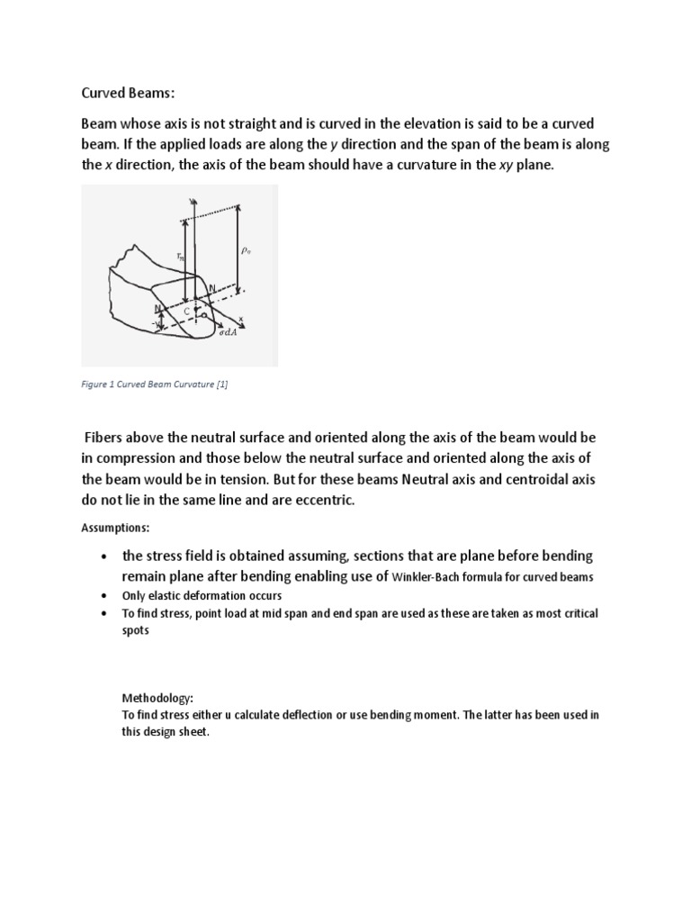 Curved Beam Stress Analysis | PDF | Teaching Methods & Materials