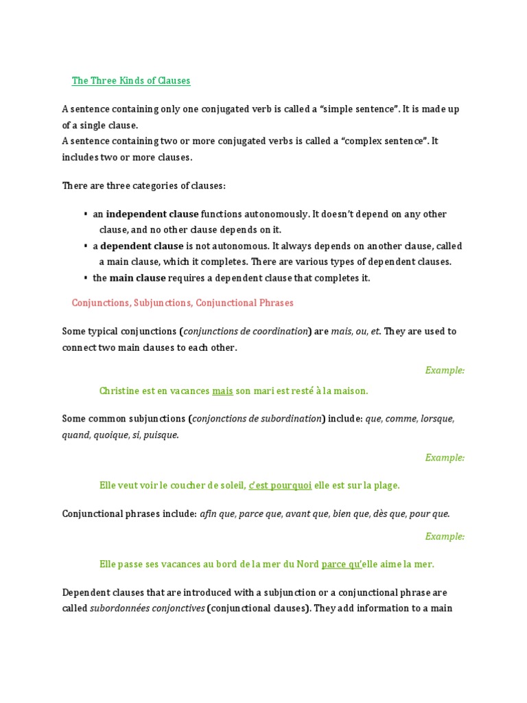 The Three Kinds of Clauses | PDF | Clause | Sentence (Linguistics)