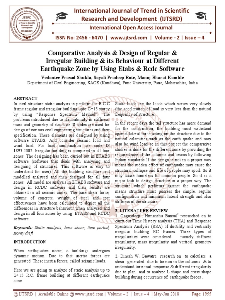 Comparative Analysis & Design of Regular & Irregular Building & Its Behaviour at Different ...