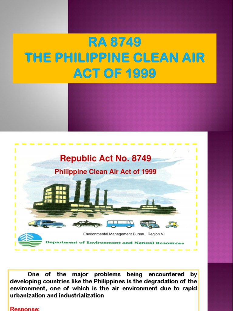 RA 8749 Clean Air Act PT 1 | PDF