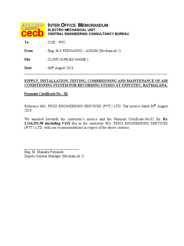 3 - Internal Memo | PDF | Technology & Engineering