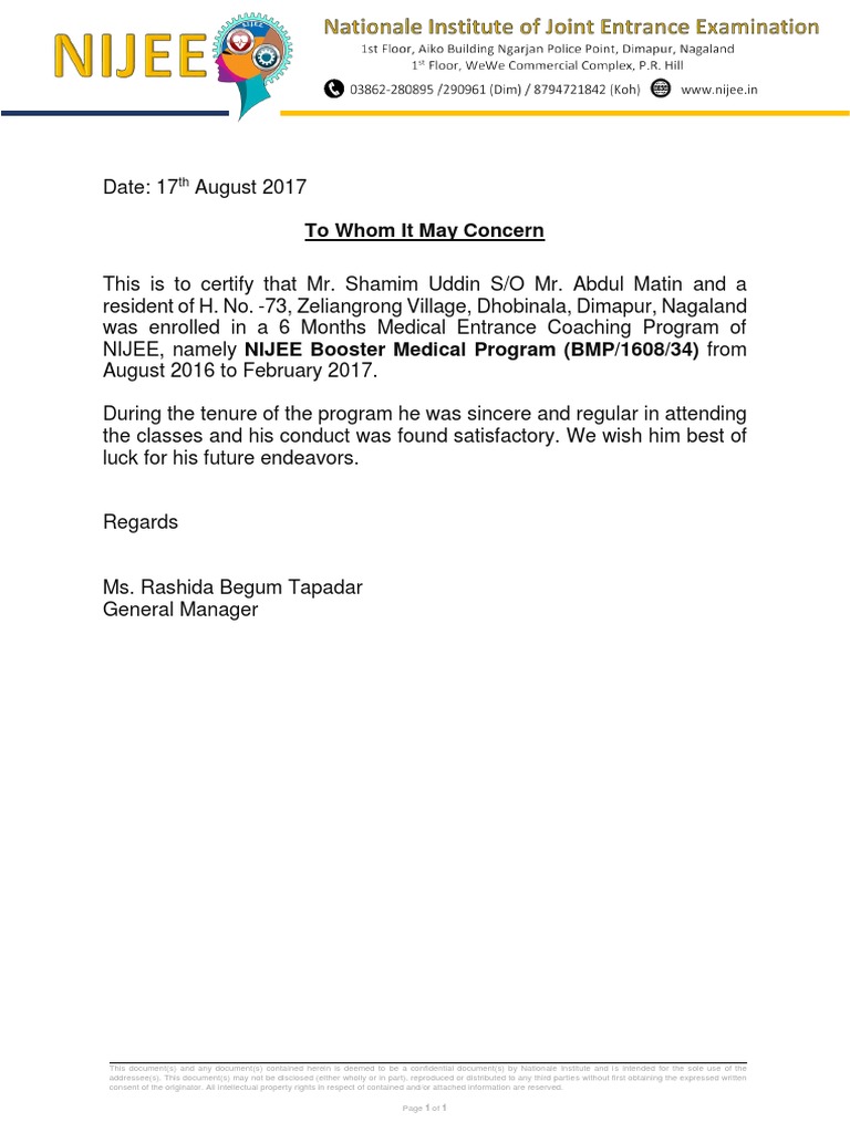 Gap Certificate | PDF | Wellness