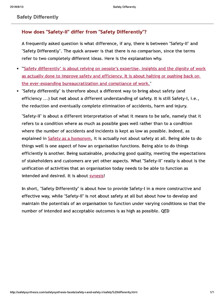 Safety Differently | PDF