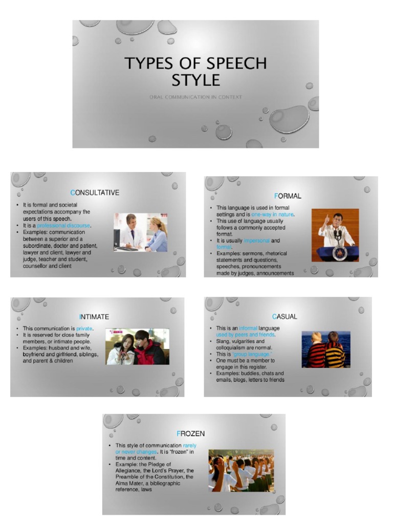Types of Speech Style | PDF