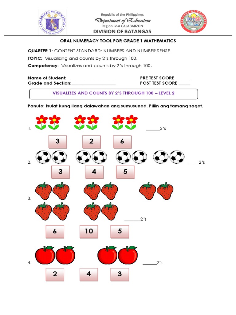 Worksheets Grade1 Count by 2s | PDF | Applied Psychology | Teaching ...