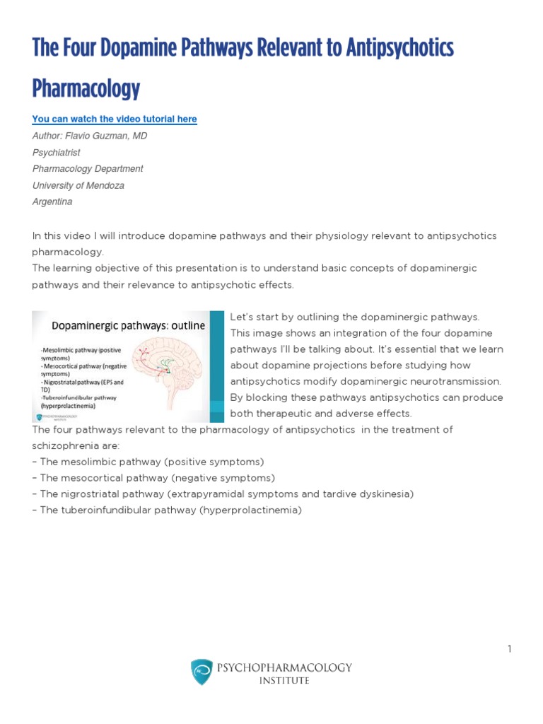 Dopamine Pathways PDF | PDF | Dopamine | Antipsychotic