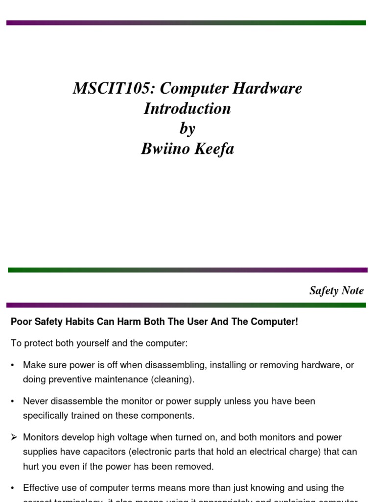 Introduction To Computer Hardware | PDF | Electrical Connector | Disk ...