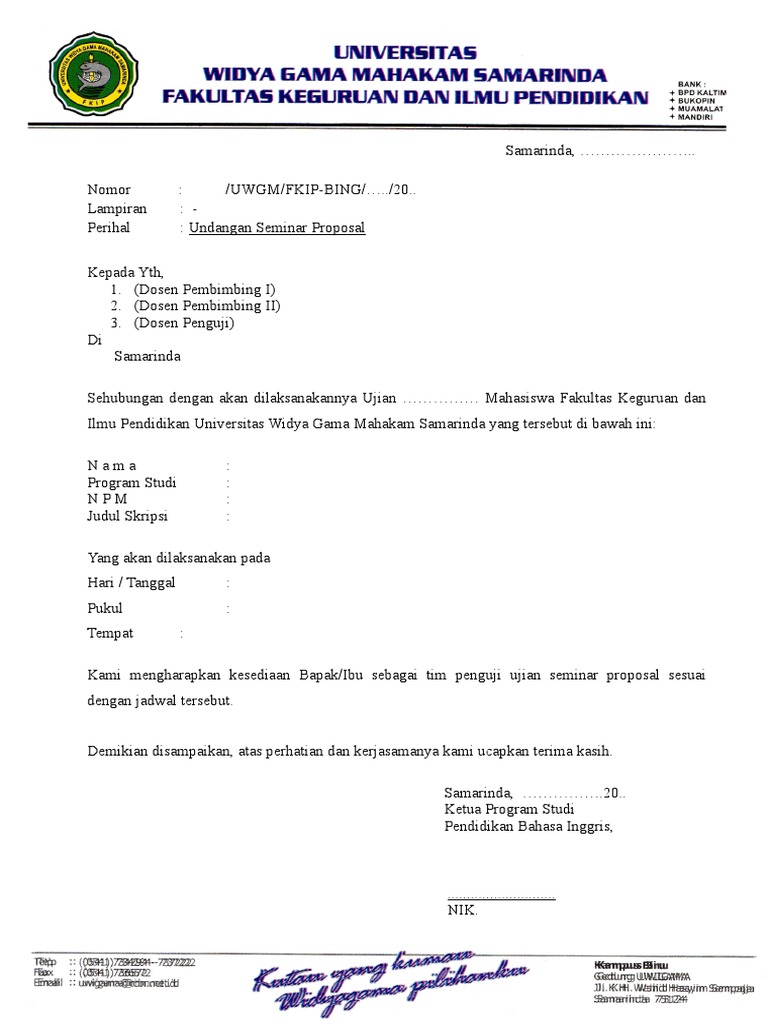 Undangan Seminar Proposal | PDF