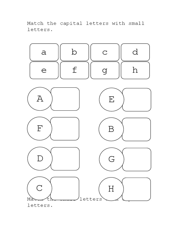 Match Capital and Small Letters Worksheet | PDF