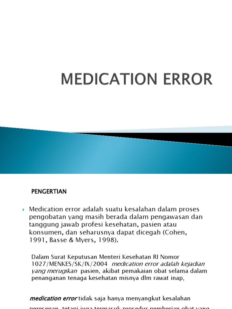 Medication Error | PDF