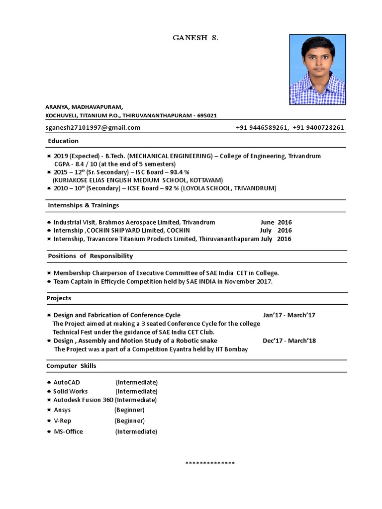 Ganesh Resume PDF | PDF