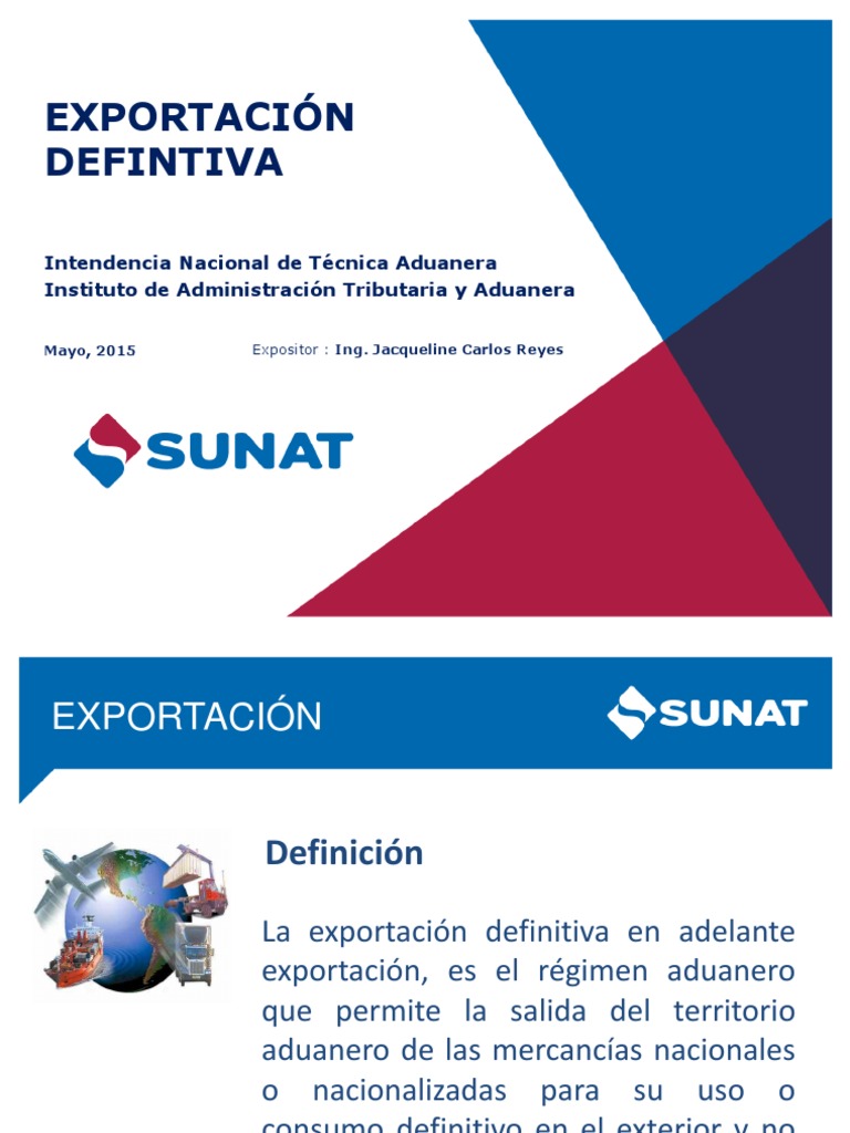 Exportación Definitiva - SUNAT PDF | PDF | aduana | Organización global ...