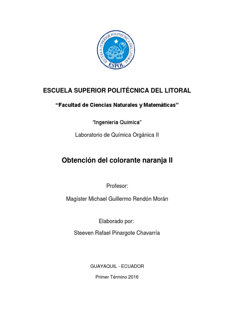 Obtención Del Colorante Naranja II | PDF | Ácido clorhídrico | Sal ...