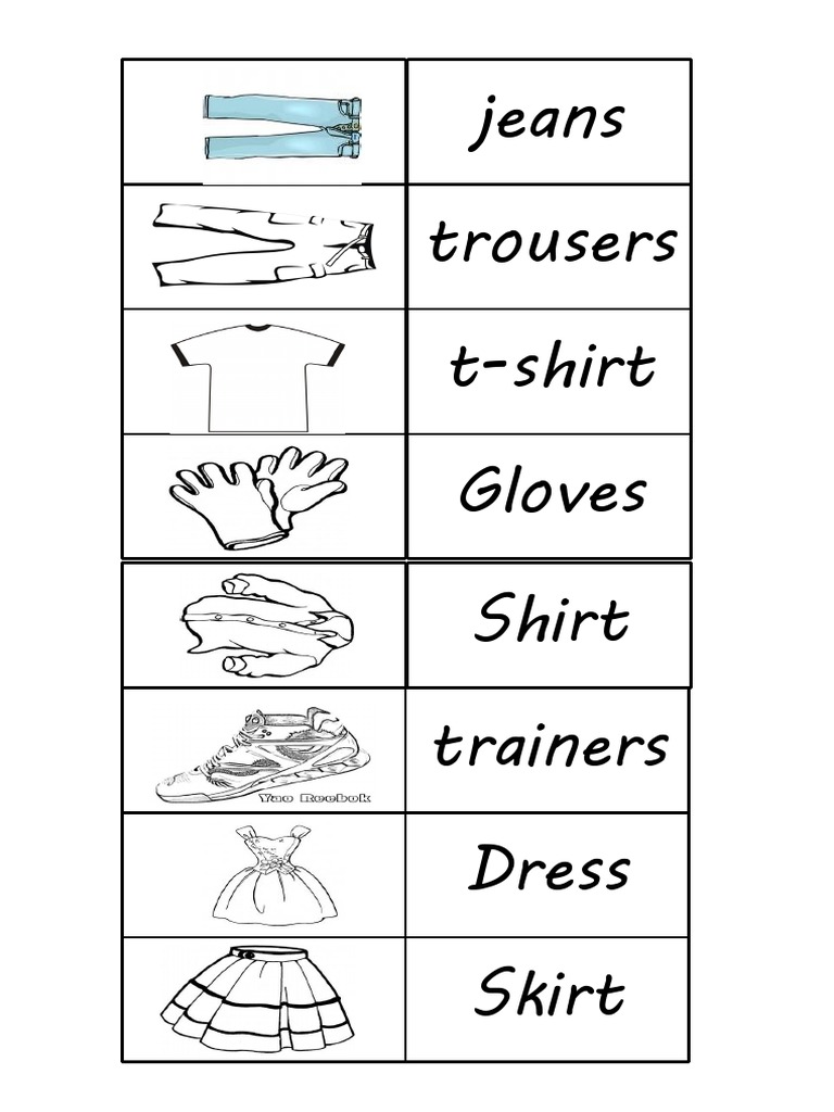 A List of Common Clothing Items Categorized by Type | PDF