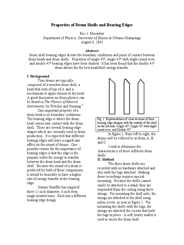 Properties of Drum Shells and Bearing Edges PDF | PDF | Drum | Microphone