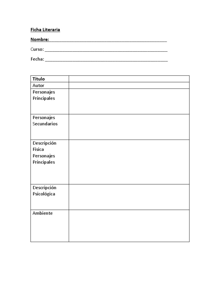 Ficha Literaria Quinto | PDF