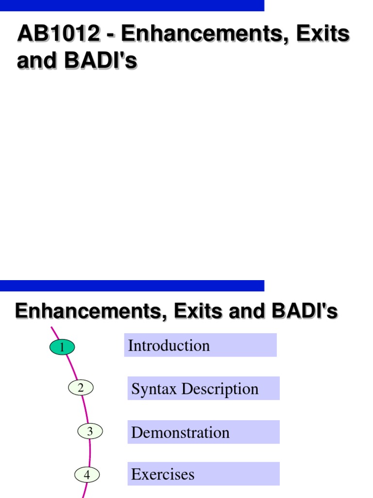 Sap Enhancements Exits And Badi Overview Download Free Pdf Method Computer Programming 6165