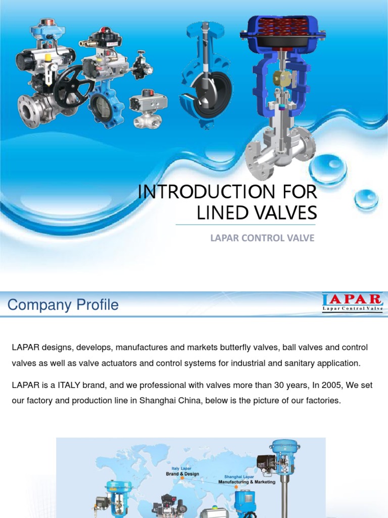 Lapar Lined Valves Overview and Specs | PDF | Valve | Mechanical ...