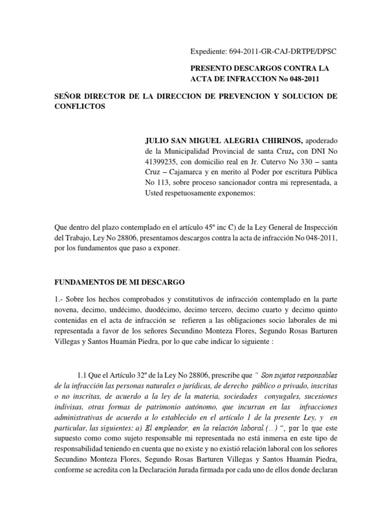 Descargo | PDF | Conceptos legales | Gobierno