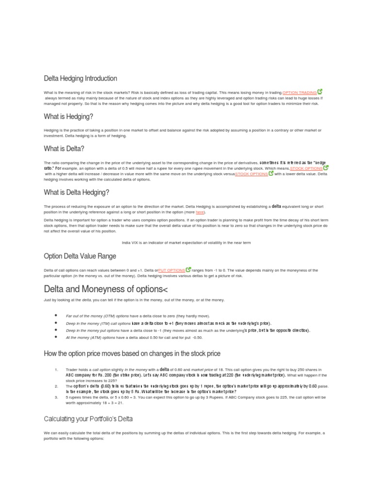 Delta Hedging Strategy Revised | PDF | Greeks (Finance) | Option (Finance)