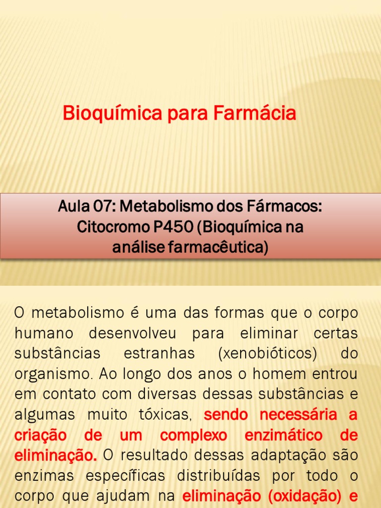 Metabolismo de Fármacos: Citocromo P450 | PDF | Citocromo P450 | Biologia