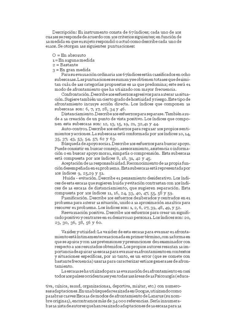 Escala de Lazarus y Folkman | PDF
